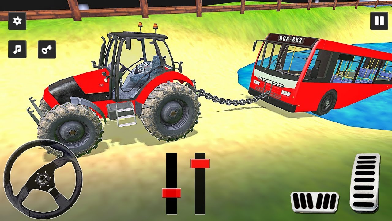 Offroad Tow Tractor Pull Bus Rescue Simulator - Chained Towing Duty ...