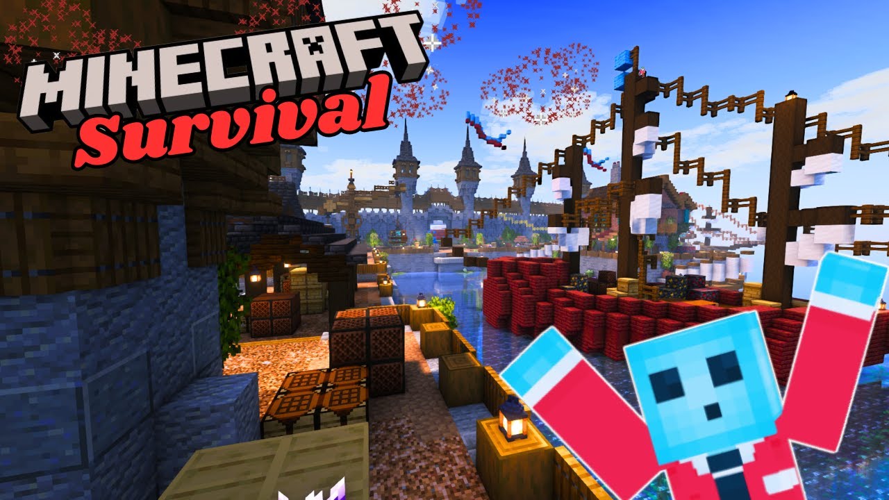 Building A Medieval Port In Minecraft Survival 1.20.1 - YouTube