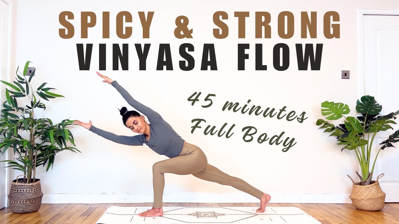 45 minute Intermediate Vinyasa Flow | Challenging yet Fun Flow Yoga - YouTube