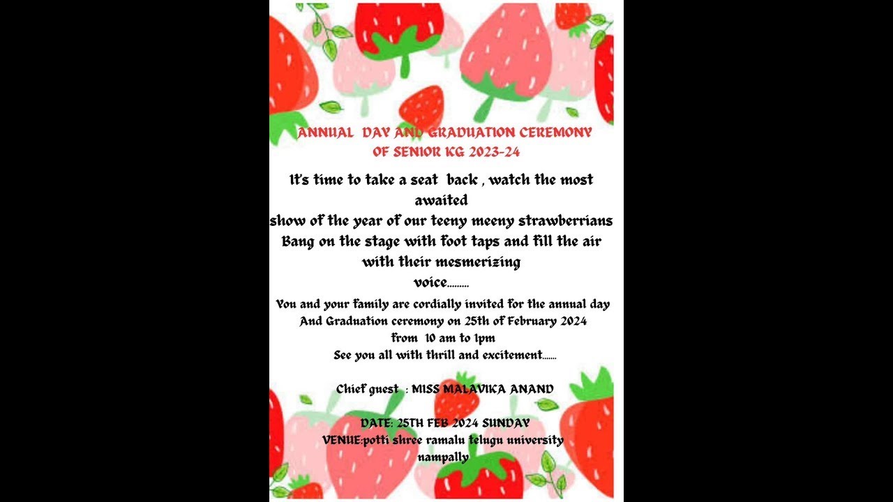 Strawberry Fields Pre School ll Annual Day And Graduation Ceremony Of ...