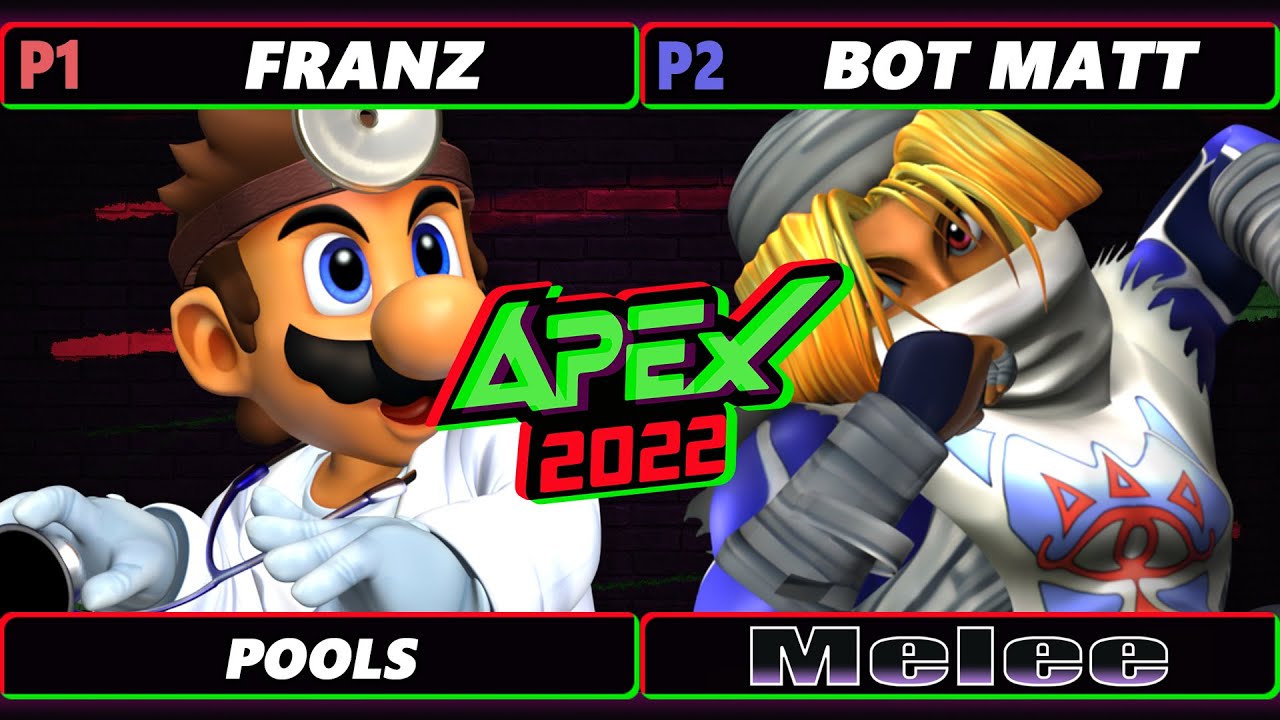 Apex 2022 - Franz (Doctor Mario) Vs. Bot Matt (Sheik) SSBM Melee Tournament - YouTube