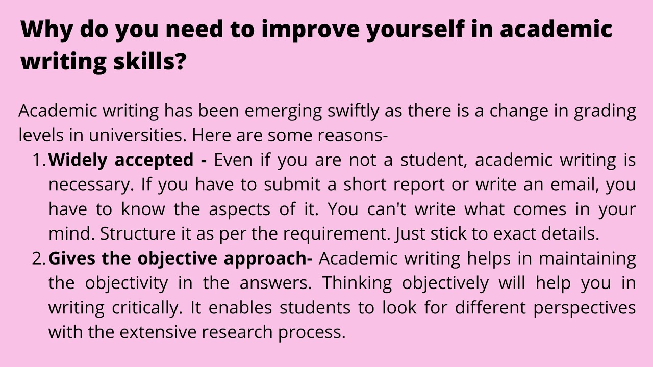 Why Do You Need To Keep Working On Your Academic Writing Skills YouTube why-do-you-need-to-keep-working-on-your-academic-writing-skills-youtube