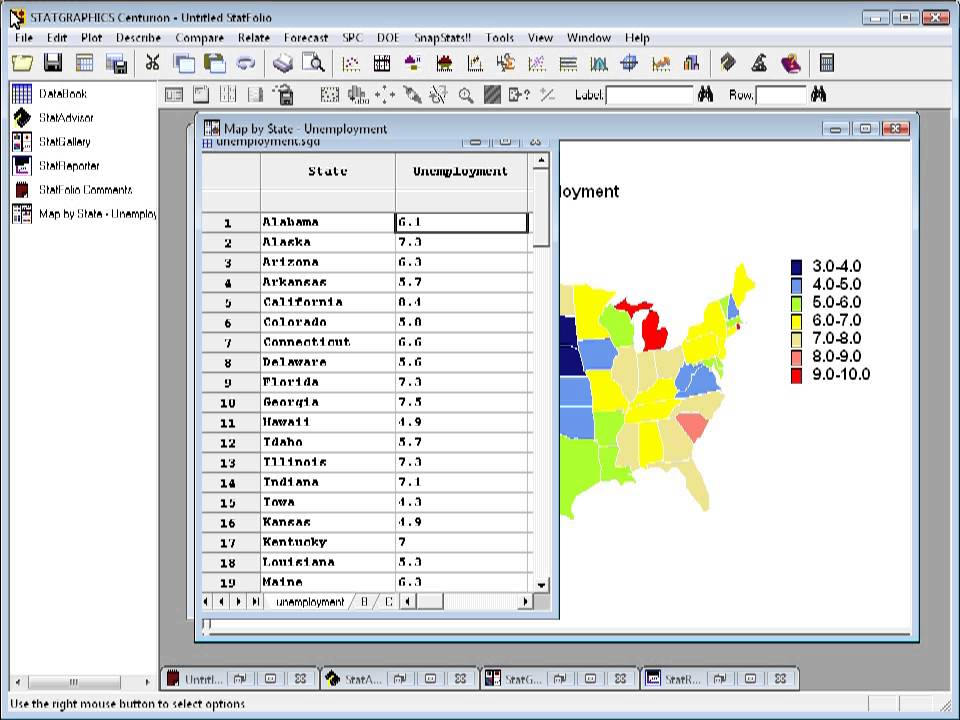 Statgraphics Map by State - YouTube
