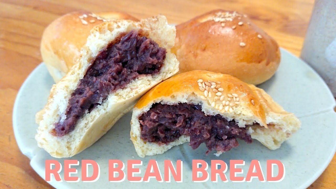 How to make Fluffy Red Bean Bread / Recipe あずきたっぷり あんぱん レシピ - YouTube
