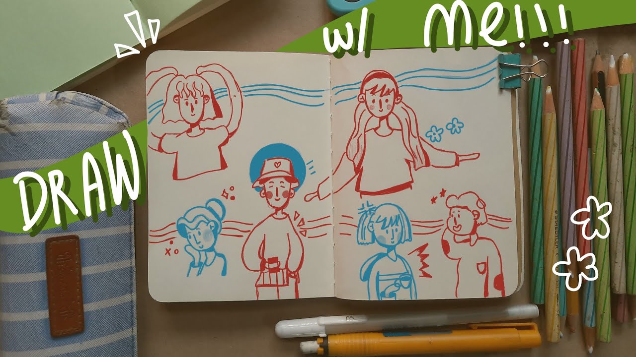 chill draw with me (cute illustrations) - YouTube