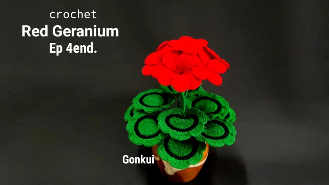 Crochet flower | Crochet Red Geranium flower Ep 4end. #crochetflower # ...