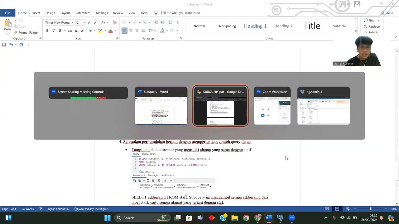 Pemrograman SQL A Subquery - YouTube