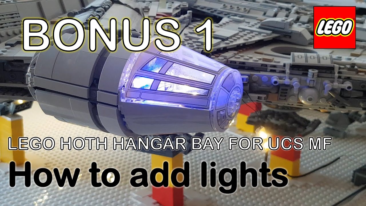How to add lights to LEGO UCS Millenium Falcon - Hoth hangar bonus ...