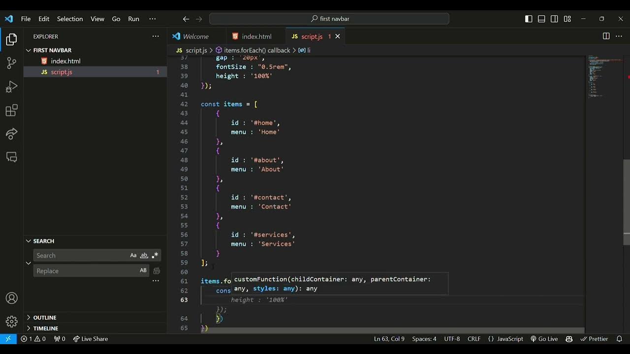 🔍 Exploring Pure HTML & JS: Creating a Responsive Navbar (Ep01) - YouTube