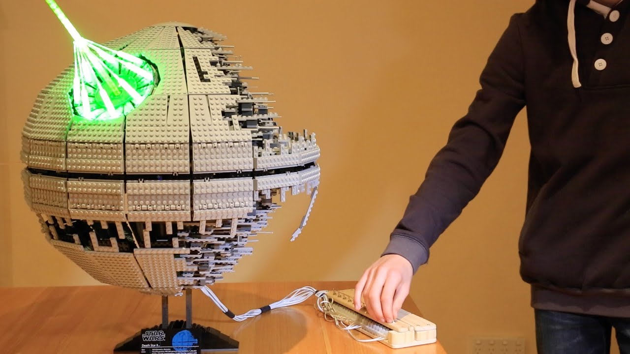 Lego Death Star II with light-up lasers - YouTube