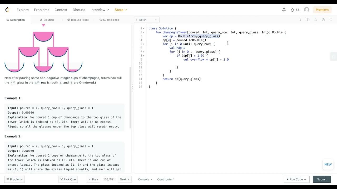 LeetCode September Daily - Day 24 - 799. Champagne Tower - YouTube
