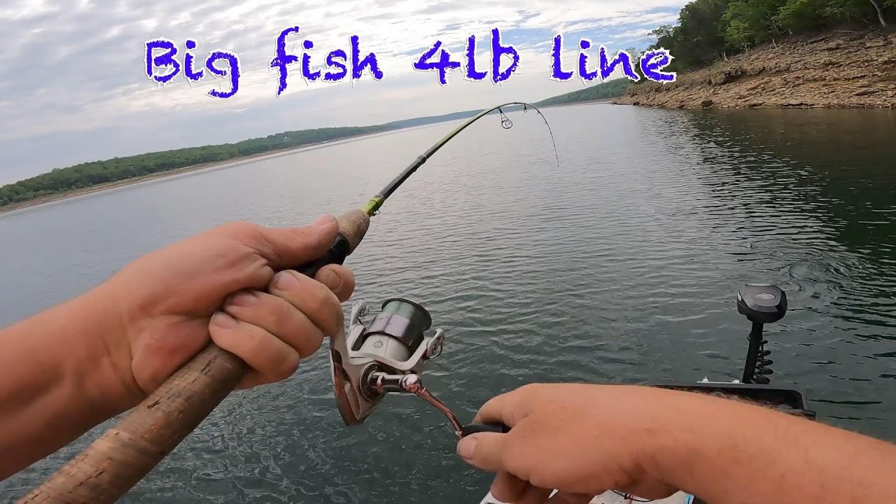 Big fish on crappie rod and 4lb test line - YouTube