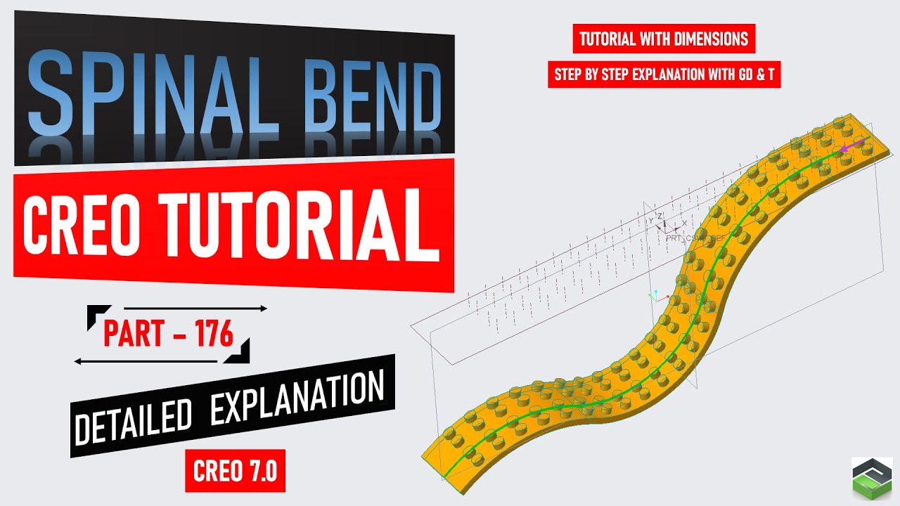 " SPINAL BEND " in Creo7.0. Full tutorial video with detailed ...