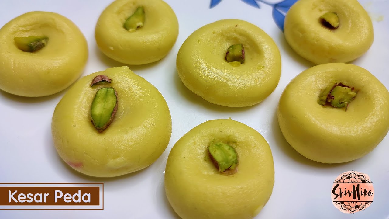 Kesar Peda Recipe | Peda recipe | No khoya-Mawa Peda recipe | Saffron ...