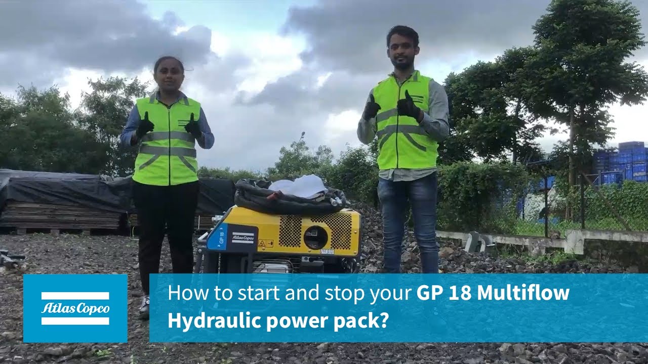 How to start and stop your GP 18 Multiflow Hydraulic power pack? - YouTube