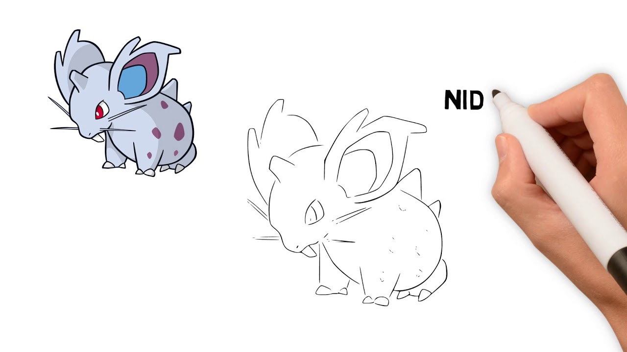 Draw for Kid - Draw Nidoran♀ Pokemon - YouTube