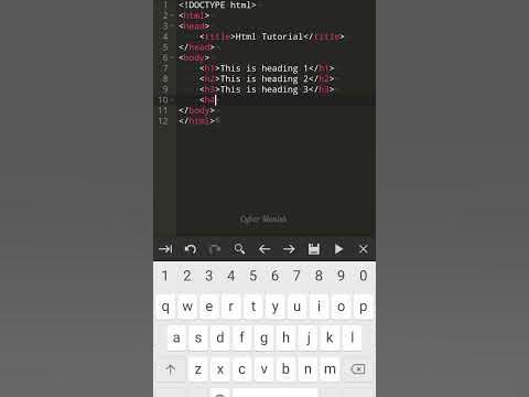 How to add headings to your website using HTML | Cyber Monish #shorts - YouTube