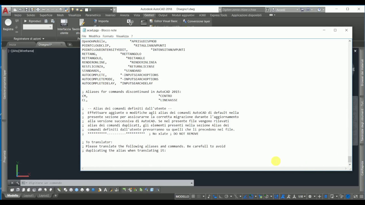AutoCAD Tutorial italiano _ Personalizzazione comandi da Tastiera - YouTube