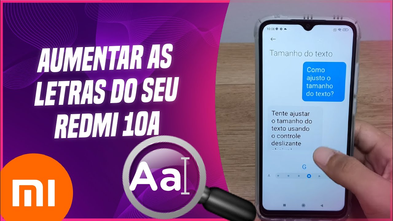 Como aumentar as letras do seu Redmi 10A - Passo a passo - YouTube