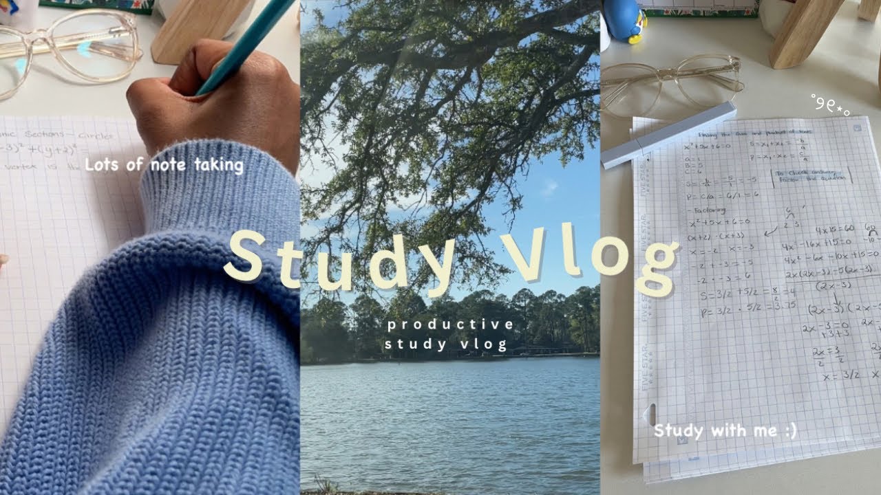 Study with me vlog 🎧 lots of studying and note taking - YouTube