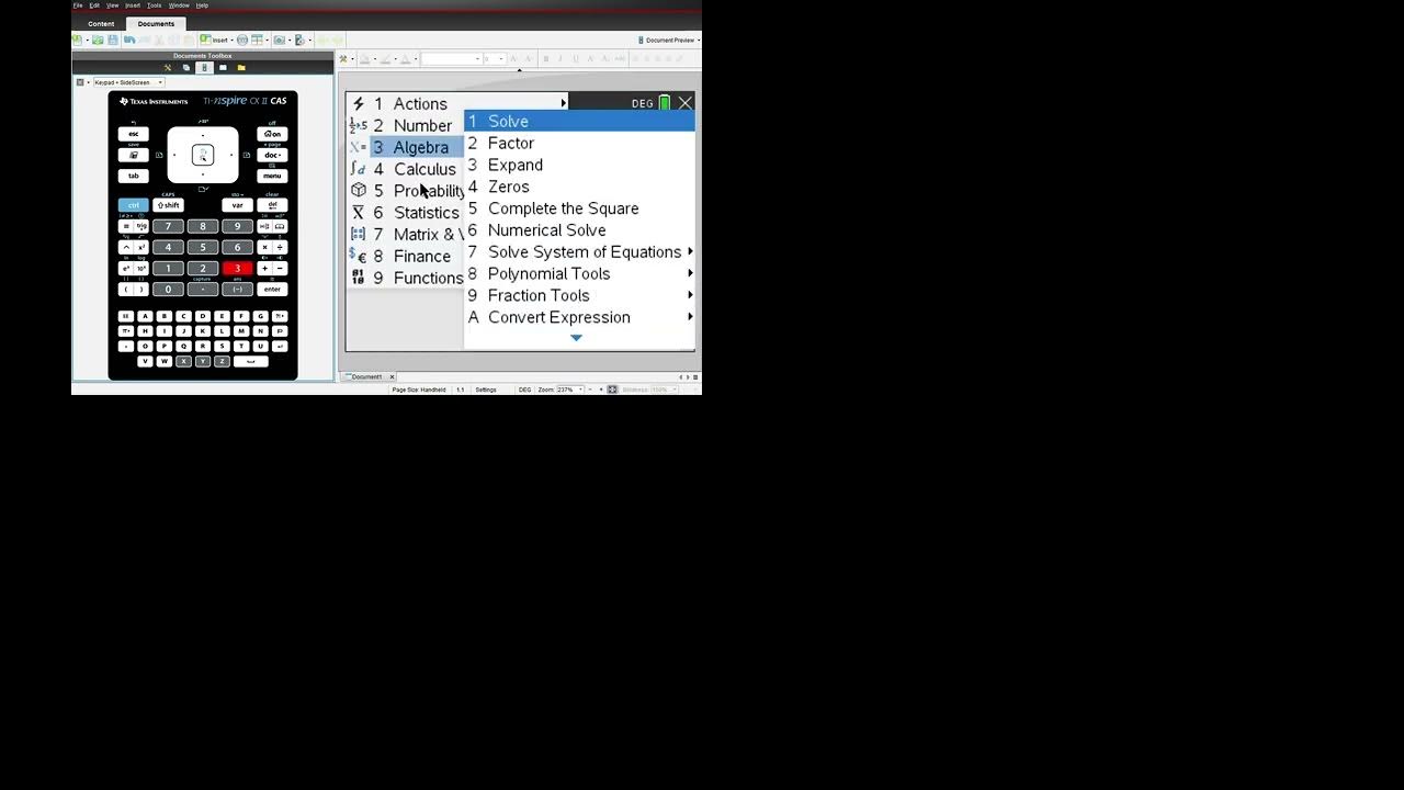 Solve Quadratic Equations on TI Nspire™ CX CAS - YouTube