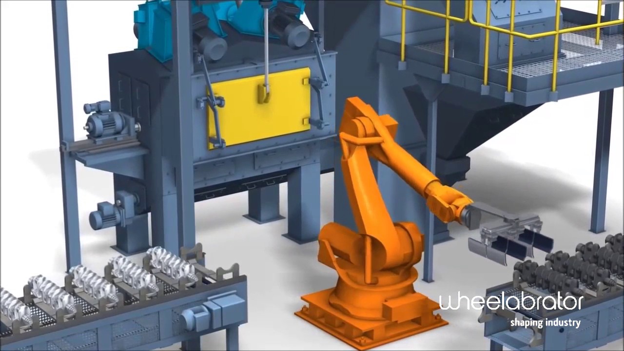 Wheelabrator DS1 KW Manipulator Shot Blast System - YouTube