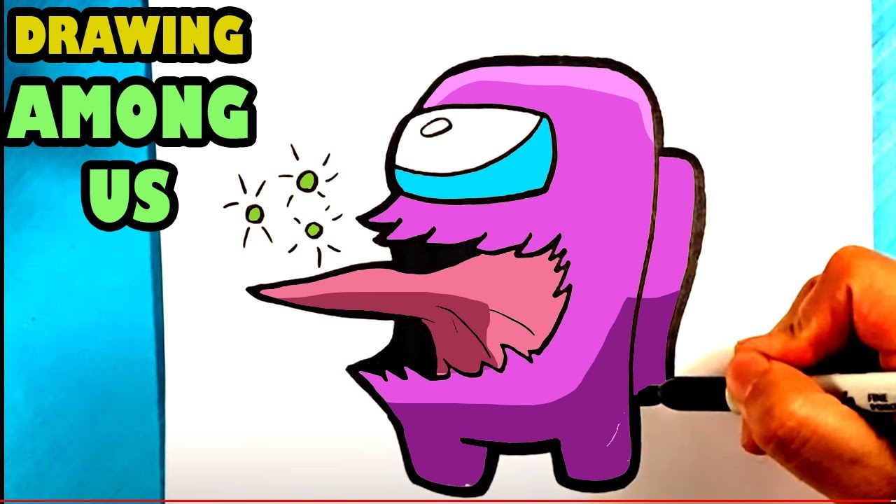 EASY How to Draw Among US Crewmate - Burping - YouTube