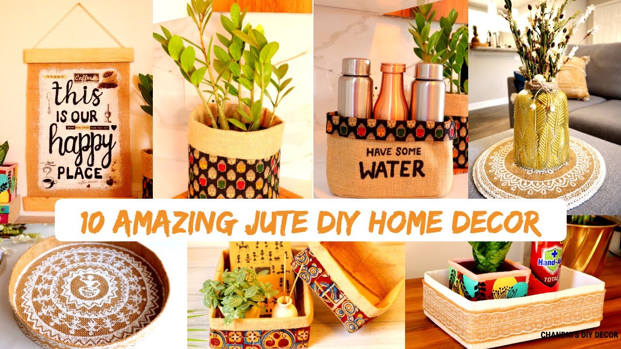 10 Amazing Jute Craft & Home Decor Ideas || DIY Jute Basket ...