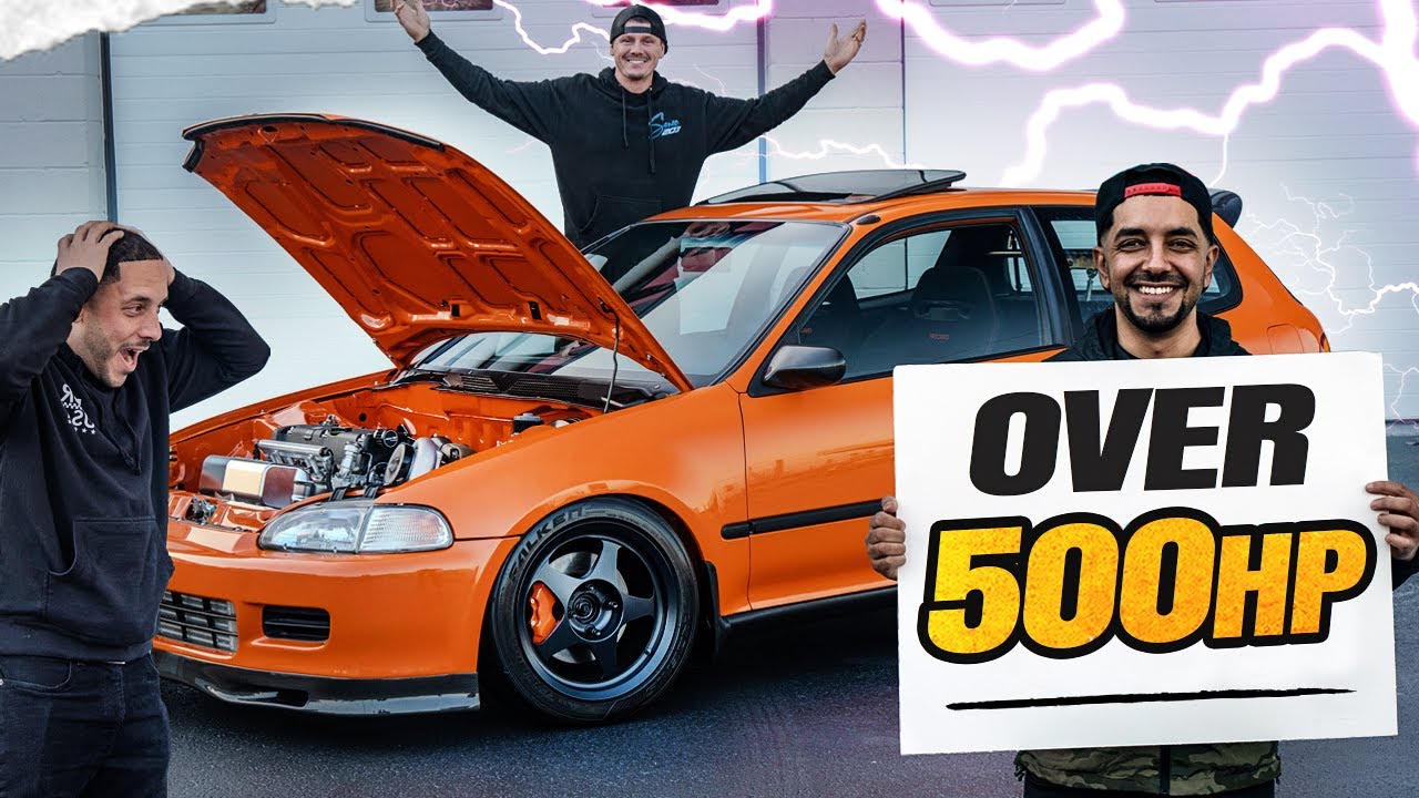 We made over 500hp on our Turbo k20a2 Civic Si hatchback build! - YouTube