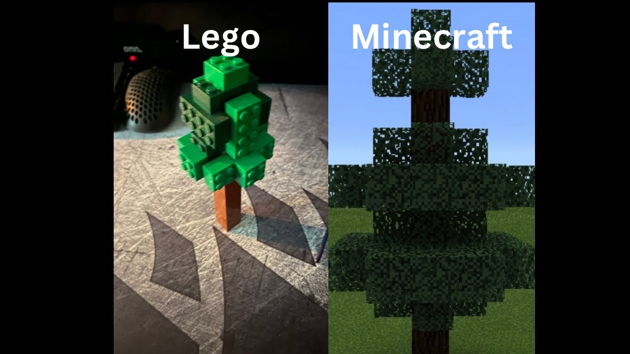 How to make a accurate Lego Minecraft spruce tree - YouTube