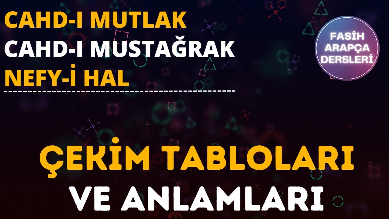 CAHD-I MUTLAK-MÜSTAĞRAK VE NEFY-İ HAL KAVRAMI / EMSİLE 14.DERS - YouTube