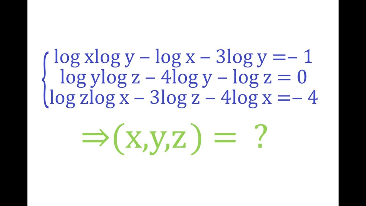 Math Olympiad | Solving a System of Logarithmic Equations? - YouTube