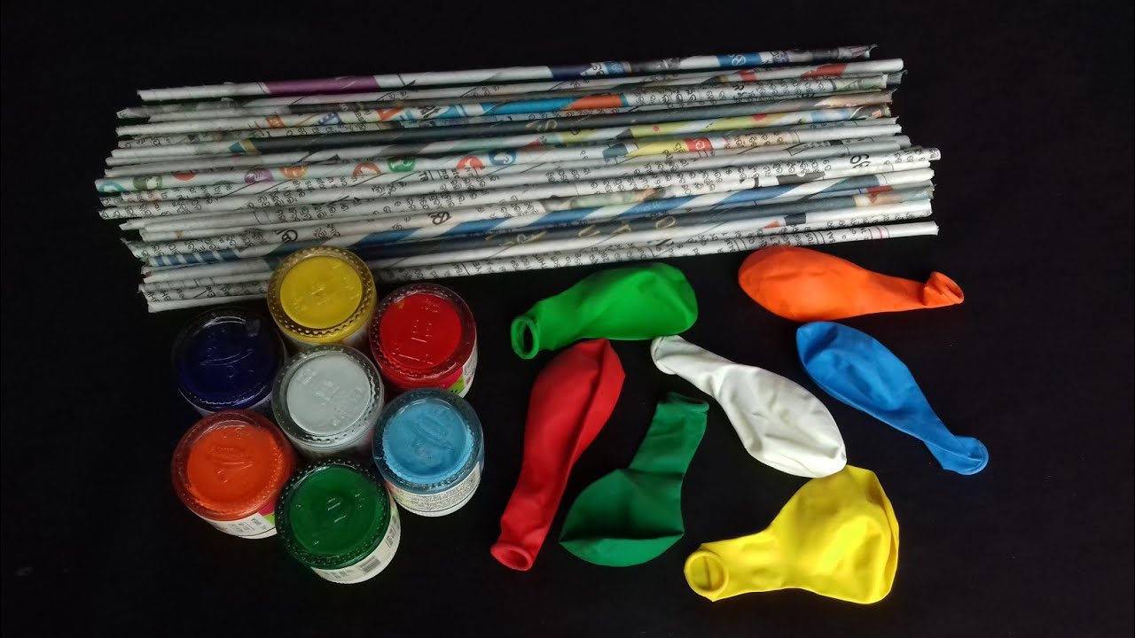 3 Unique Newspaper And Balloon Craft | Best Out Of Waste Craft ...