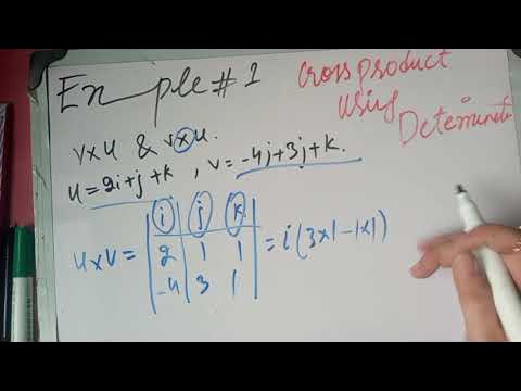 Cross product using Determinats Example#1 Ch#12 exercise #12.4 Thomas ...