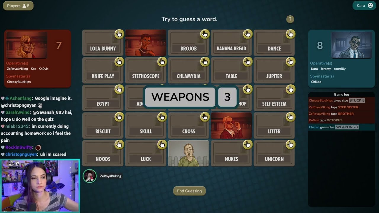 CODENAMES w/ ChilledChaos, Jeremy, ZeRoyalViking, Kat, Kn0vis, Cheesy ...