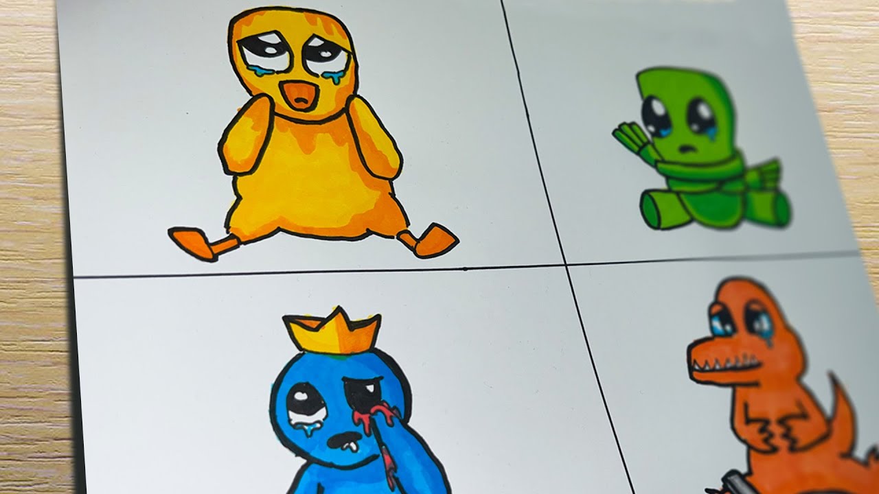 Drawing ROBLOX Crying Rainbow Friends : Corrupted Baby Rainbow Friends ...