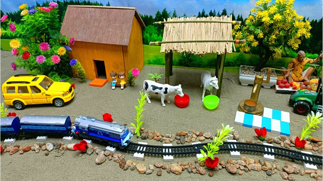 DIY how to make cow shed | house of animal - mini farm | tractor making ...