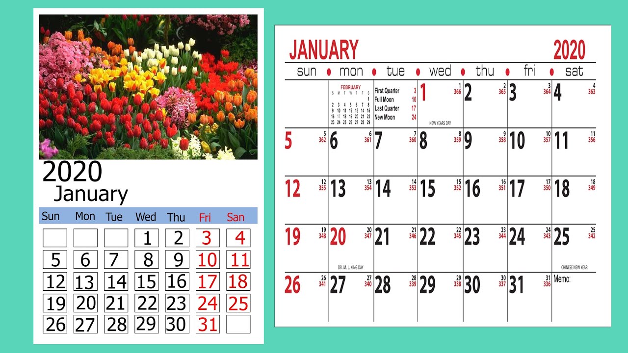 How to Make Calendar 2020 in Photoshop CS6 | Bangla Tutorial - YouTube