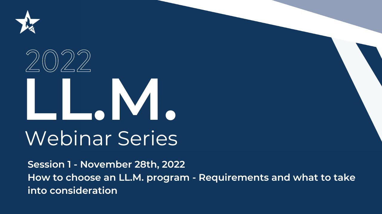 EducationUSA 2022 LL.M. Webinar Series - Day 1 - How to choose an LL.M. program - YouTube