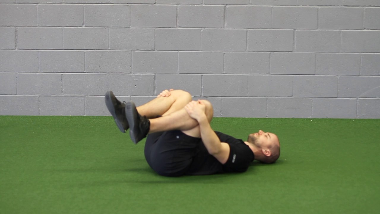 Supine Knee Hug Diaphragmatic Breathing - YouTube