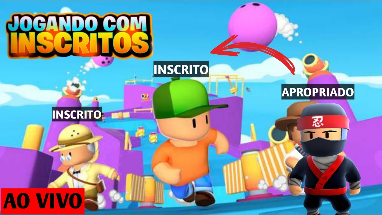 LIVE ON!💜💜 STUMBLE GUYS AO VIVO!💜💜 - YouTube