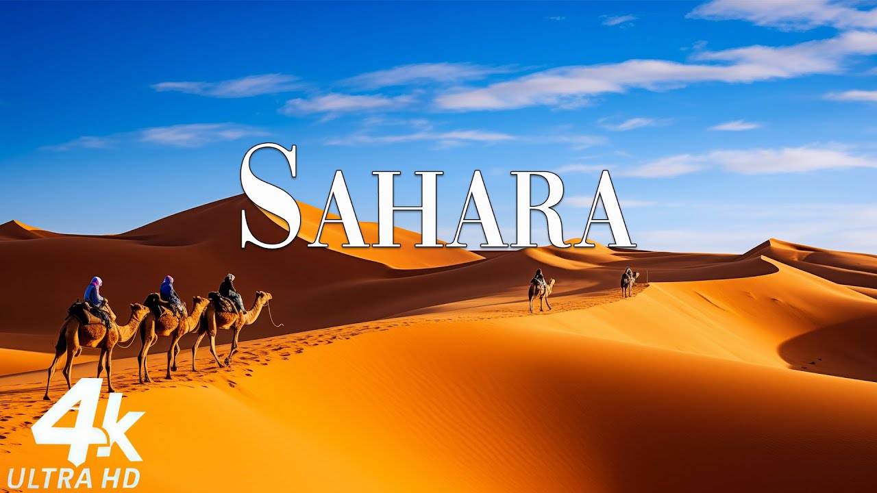 FLYING OVER SAHARA (4K UHD) I Relaxing Music Along With Beautiful ...