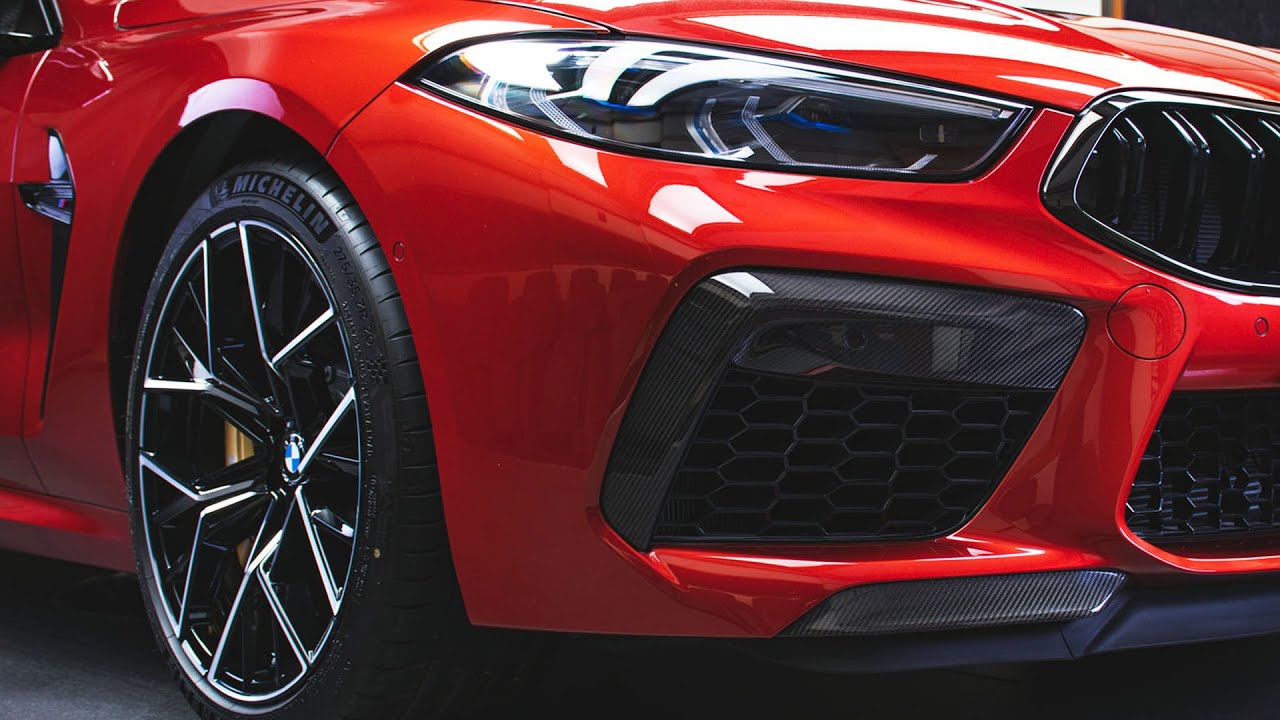 BMW M8 Competition Coupe F92 in Motegi Red Metallic - YouTube