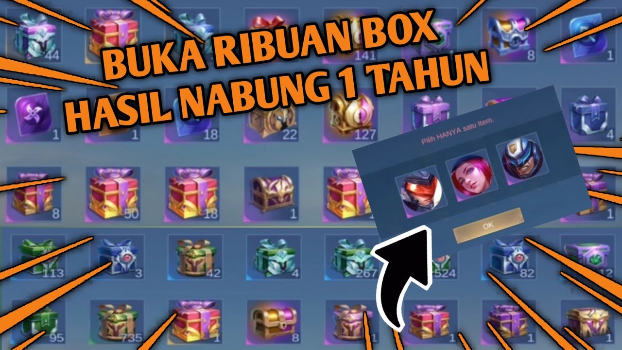 BUKA RIBUAN BOX MOBILE LEGENDS HASIL NABUNG 1 TAHUN - YouTube