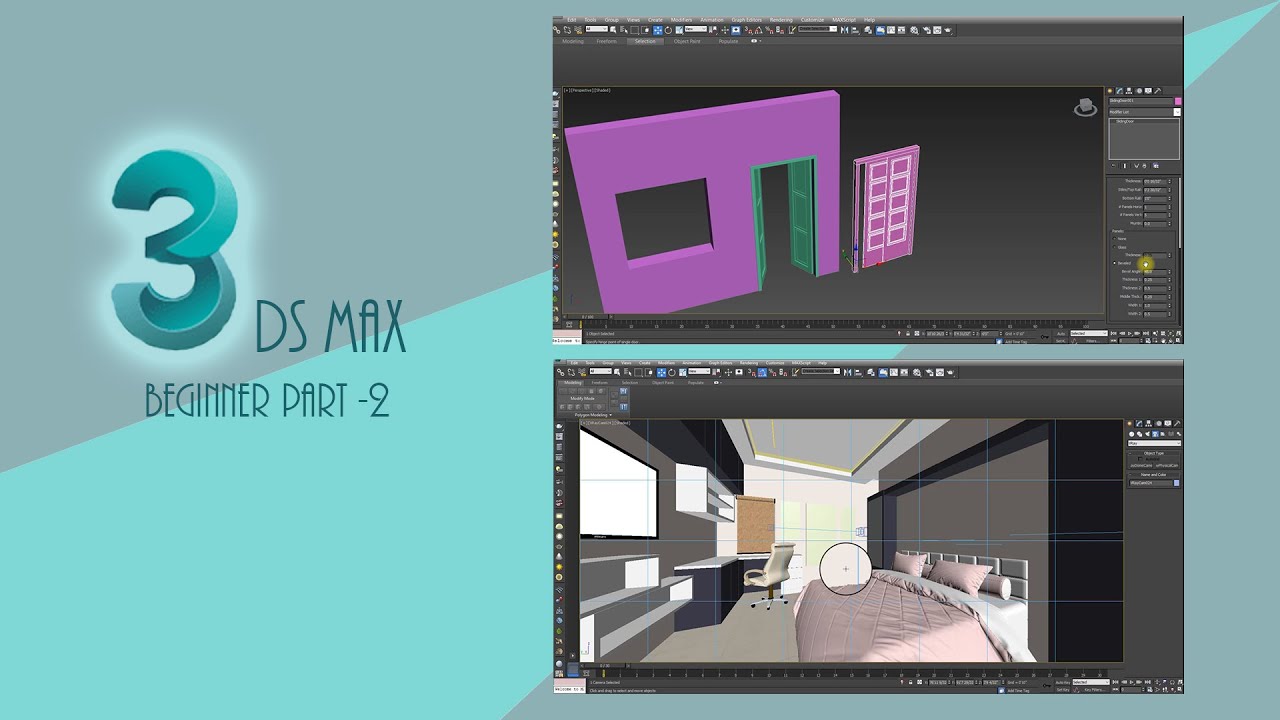 3DS MAX house tutorial Beginner Part - 2 | Door and window #interdes ...