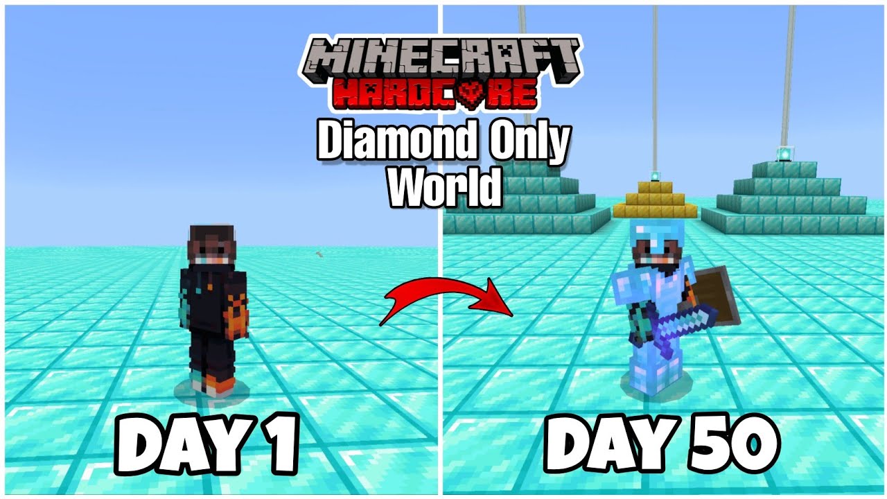 I Survive 50 Days In Diamond Only World In Minecraft Hardcore (Hindi ...