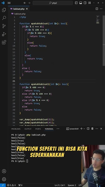 Menyederhanakan Function Kabisat Skysen Coding Code Programming Php Youtube
