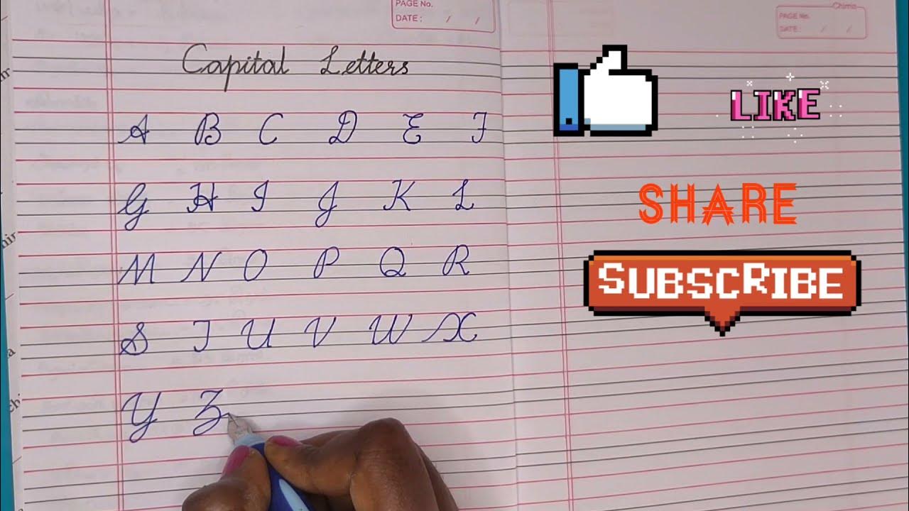 How to write Cursive Capital alphabet letters #cursive #capital # ...