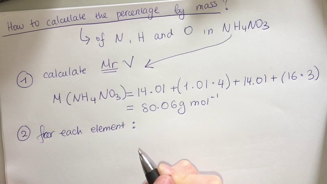 IB Chemistry. How to calculate the percentage by mass? - YouTube