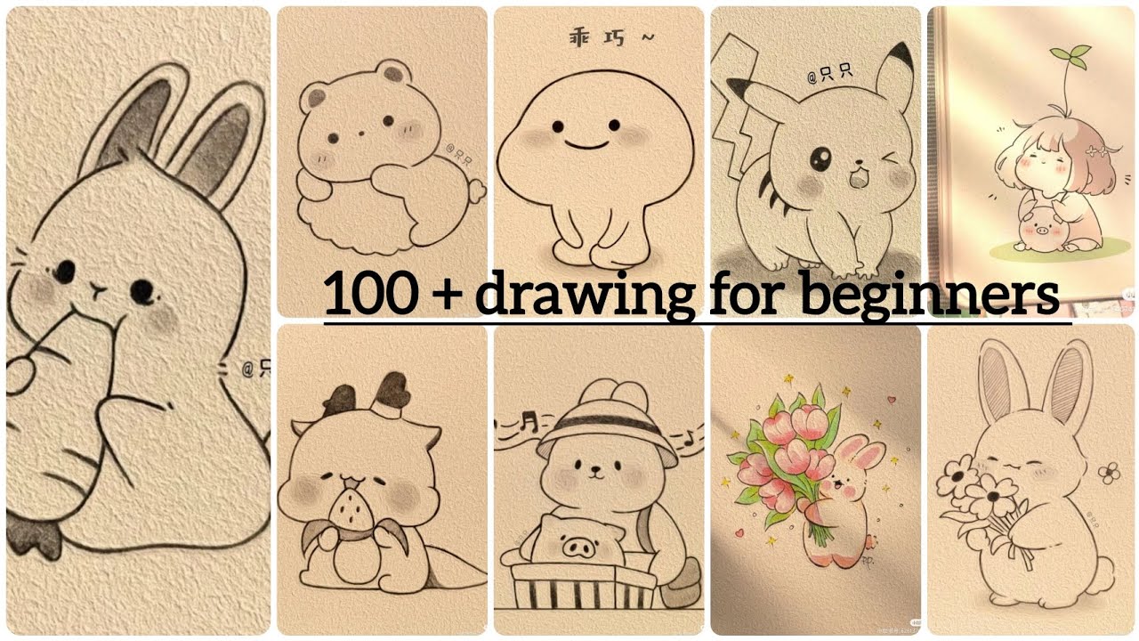 100 + aesthetic drawing ideas 💡 for beginners/simple and easy cute ...